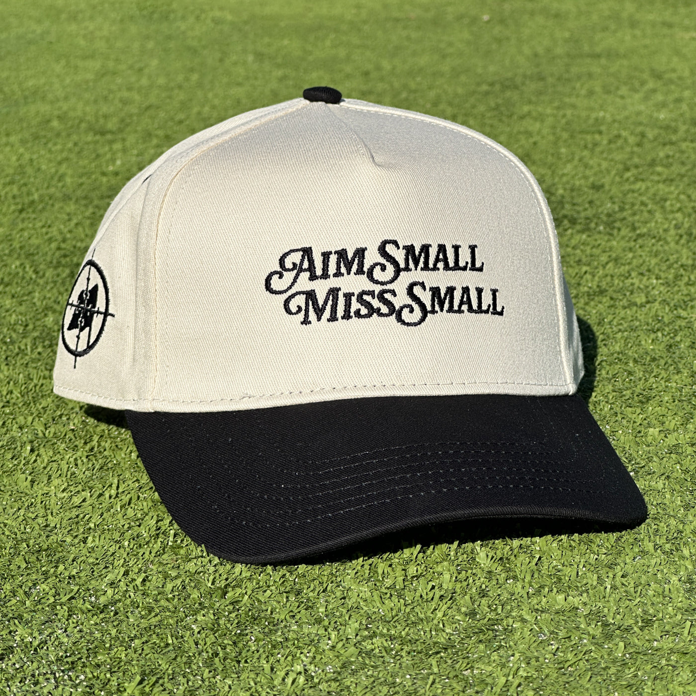 Aim Small Miss Small Snapback Hat – Dicey Golf