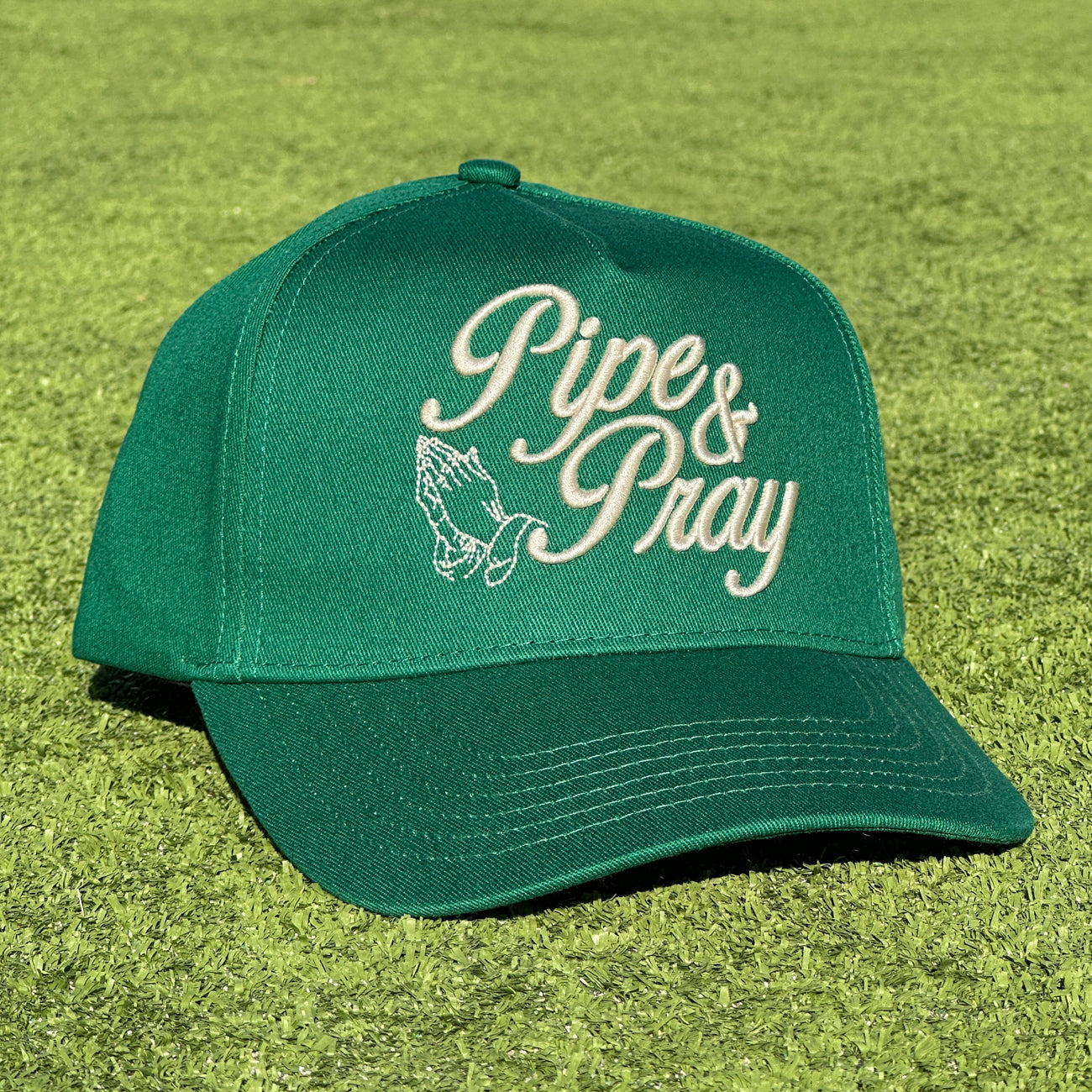 Pipe & Pray Snapback Hat Green – Dicey Golf